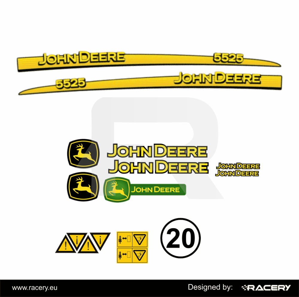 John Deere 5525 tractor stickers set resistant - RACERY.EU